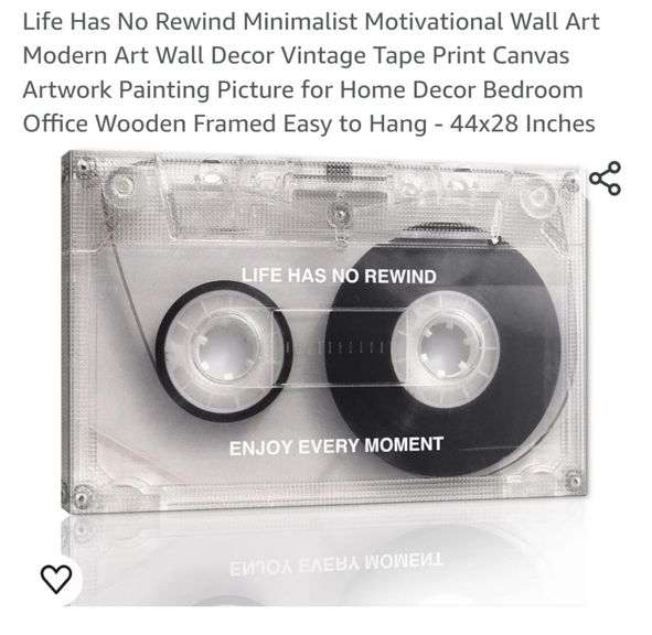 Life Has No Rewind Minimalist Motivational Wall Art 44x28 - Lexington ...