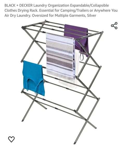 BLACK + DECKER Laundry Organization Expandable/Collapsible Clothes ...