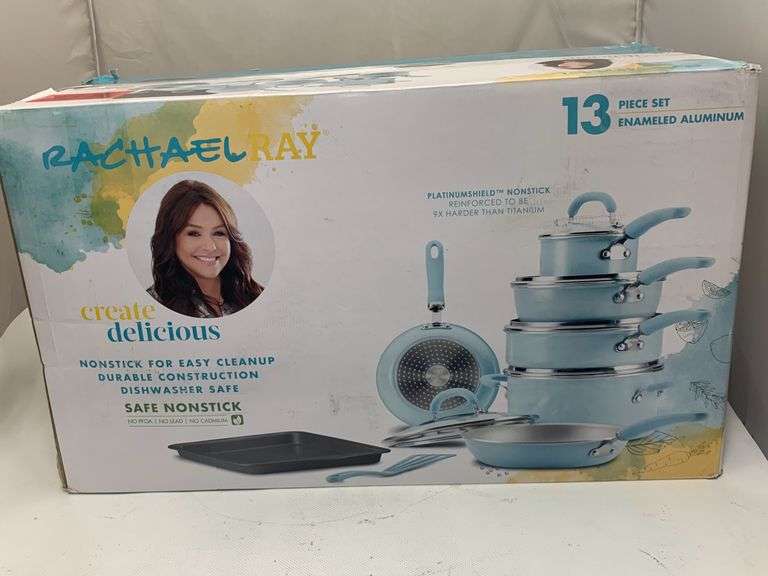 Rachael Ray Create Delicious Nonstick Cookware Pots and Pans Set, 13 ...