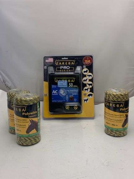 Zareba Low Impendance Eletric Fence Controller & (3) Zareba Polywire ...