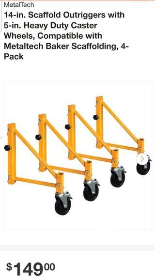 MetalTech 14-in. Scaffold Outriggers with 5-in. Heavy Duty Caster ...