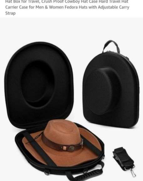 Hat Box for Travel, Crush Proof Cowboy Hat Case Hard Travel Hat Carrier ...