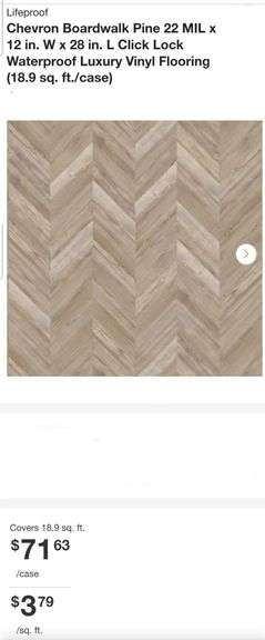 6 Boxes of Lifeproof Chevron Boardwalk Pine 22 MIL x 12 in. W x 28 in ...