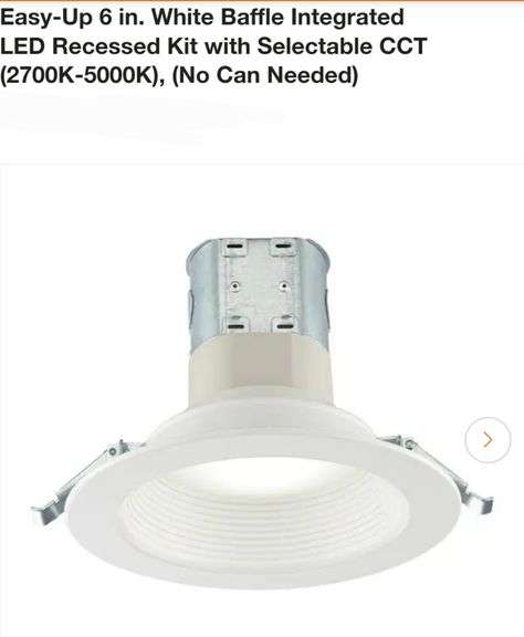 Easy-Up 6 in. White Baffle Integrated LED Recessed Kit with Selectable ...