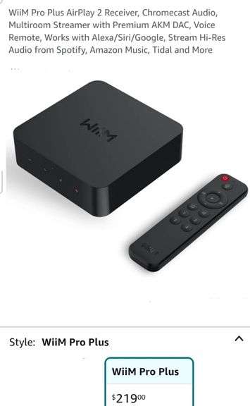 WiiM Pro Plus AirPlay 2 Receiver, Chromecast Audio, Multiroom Streamer with Premium AKM DAC ...