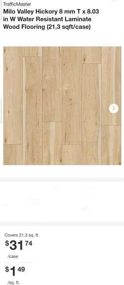 8 boxes Of Traffic Master Milo Valley Hickory 8 mm T x 8.03 in W Water ...