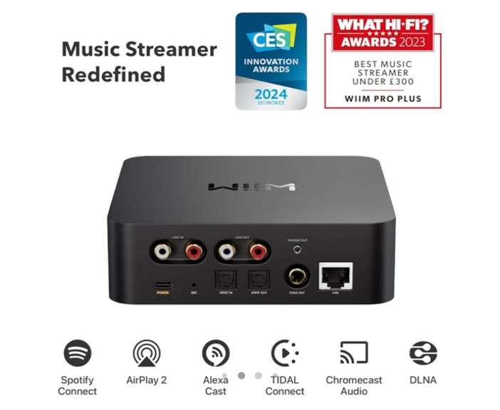 WiiM Pro Plus AirPlay 2 Receiver, Chromecast Audio, Multiroom Streamer with Premium AKM DAC ...