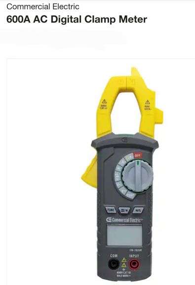 Commercial Electric 600A AC Digital Clamp Meter - Lexington Online Auction