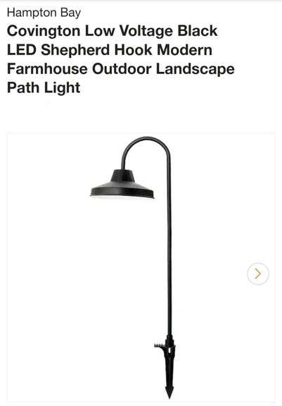 Hampton Bay Covington Low Voltage Black LED Shepherd Hook Modern ...
