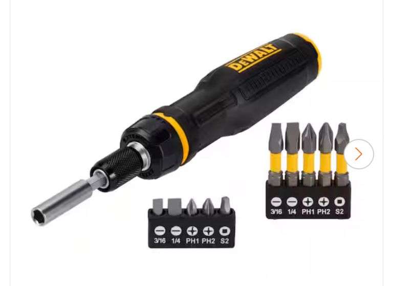 DEWALT Max Fit Telescoping Ratcheting Multi-Bit Combination Screwdriver ...