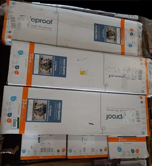 6 Boxes of Lifeproof Chevron Boardwalk Pine 22 MIL x 12 in. W x 28 in ...