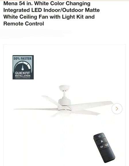 Mena 54 in. White Color Changing Integrated LED Indoor/Outdoor Matte ...