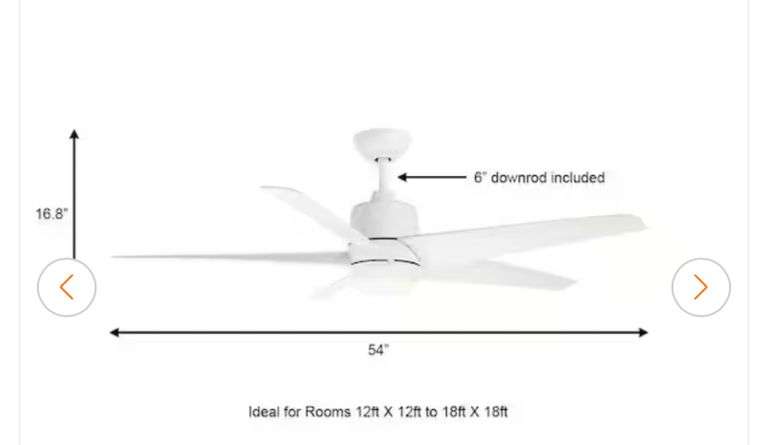 Hampton Bay Mena 54 in. White Color Changing Integrated LED Indoor ...