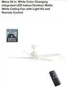 Mena 54 in. White Color Changing Integrated LED Indoor/Outdoor Matte ...