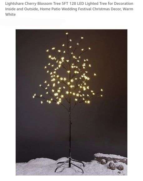 Lightshare Cherry Blossom Tree 5FT 128 LED Lighted Tree for Decoration ...