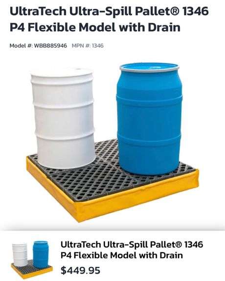 UltraTech Ultra-Spill Pallet 1346 P4 Flexible Model with Drain ...