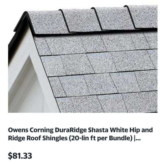 10pk Owens Corning DuraRidge Shasta White Hip and Ridge Roof Shingles ...