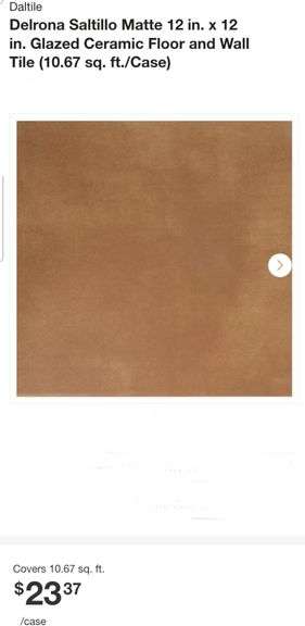 24 Cases of Daltile Delrona Saltillo Matte 12 in. x 12 in. Glazed ...
