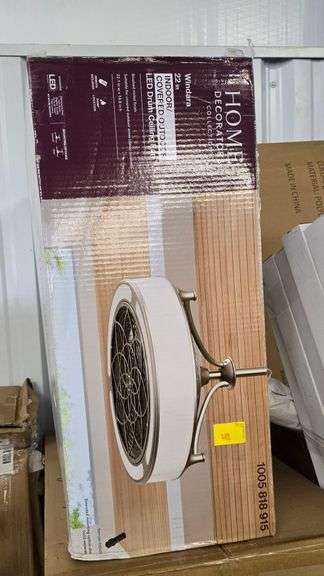 Windara 22 in. LED Indoor/Covered Outdoor Brushed Nickel Ceiling Fan ...