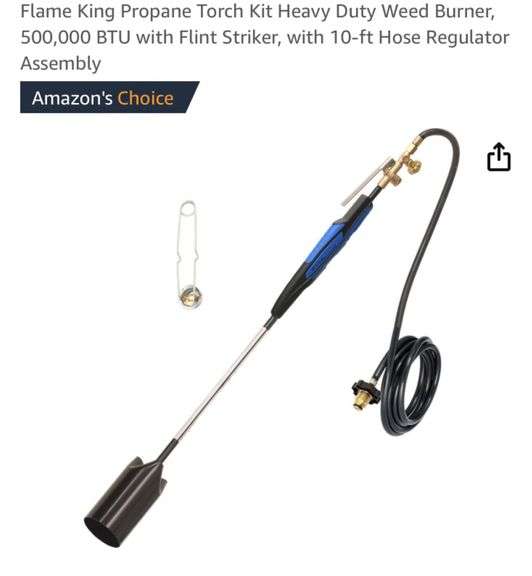 Flame King Propane Torch Kit Heavy Duty Weed Burner, 500,000 BTU with ...