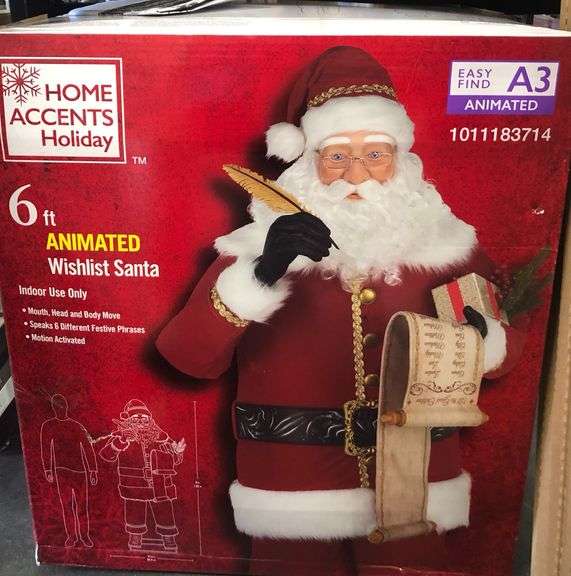 Home Accents Holiday 6 ft. Animated Wishlist Santa - Lexington Online ...