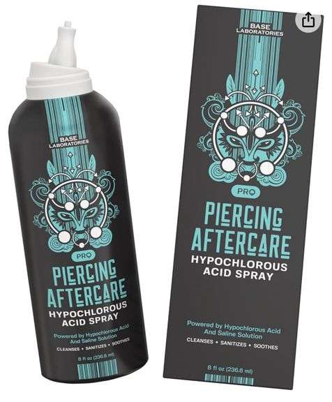 BASE LABORATORIES Hypochlorous Acid Spray 8oz | Piercing Aftercare ...