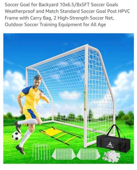 Soccer Goal for Backyard 10x6.5 Soccer Goals Weatherproof and Match ...
