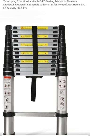 Read! Telescoping Extension Ladder 14.5 FT, Folding Telescopic Aluminum ...
