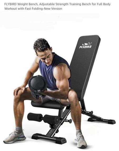 FLYBIRD Weight Bench, Adjustable Strength Training Bench for Full Body ...