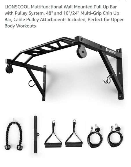 LIONSCOOL Multifunctional Wall Mounted Pull Up Bar with Pulley System ...