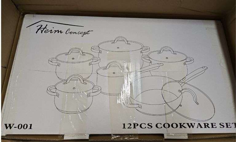 Heim Concept 12-piece Stainless Steel Cookware Set with Glass Lids ...