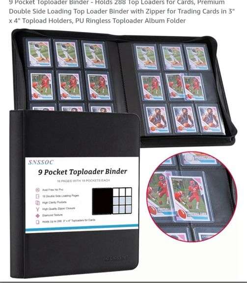 9 Pocket Toploader Binder - Holds 288 Top Loaders for Cards, Premium ...