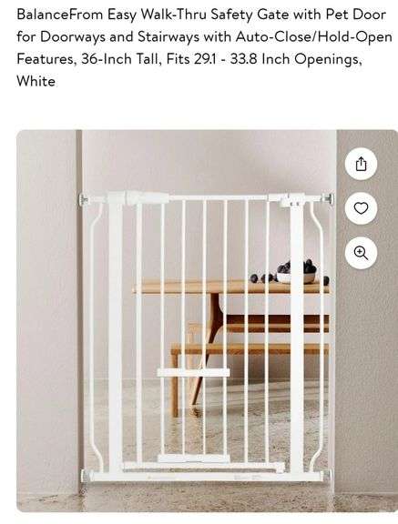 BalanceFrom Easy Walk-Thru Safety Gate with Pet Door for Doorways and ...