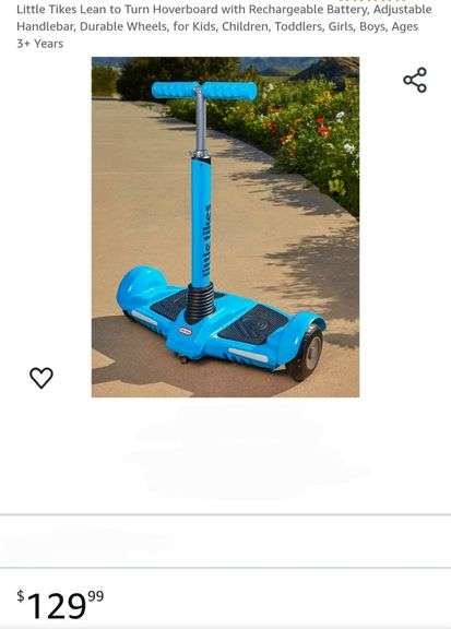 Little Tikes Lean to Turn Hoverboard with Rechargeable Battery ...