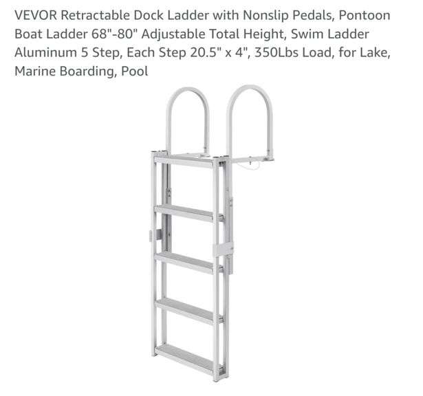 VEVOR Retractable Dock Ladder with Nonslip Pedals, Pontoon Boat Ladder ...