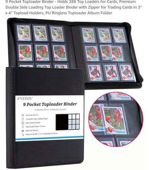 9 Pocket Toploader Binder - Holds 288 Top Loaders for Cards, Premium ...