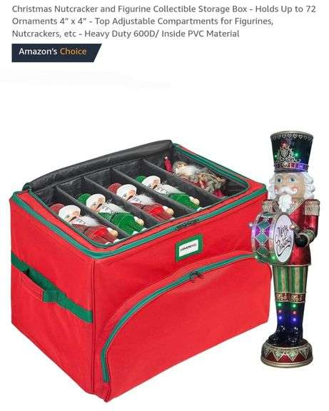 Christmas Nutcracker and Figurine Collectible Storage Box - Holds Up to ...