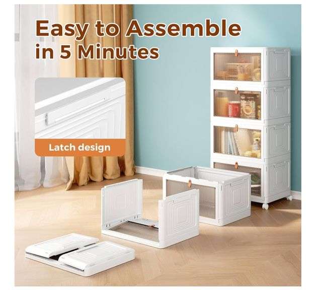 4 Tier Stackable Plastic Storage Bins with Lid and Wheels - 23 QT ...