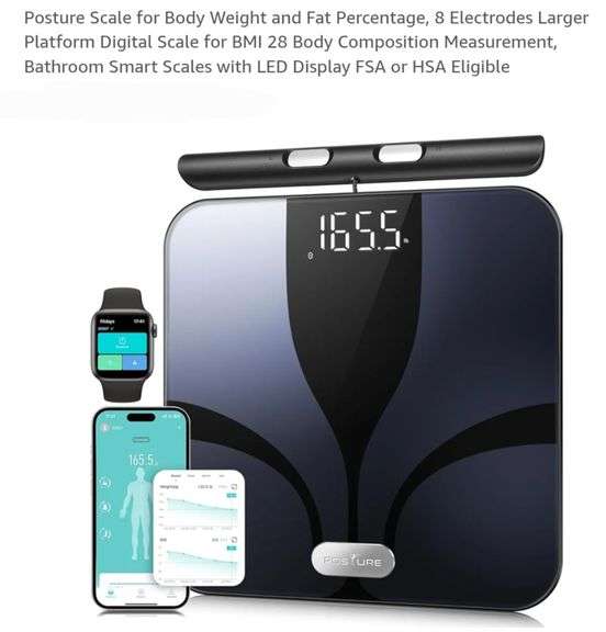 Posture Scale for Body Weight and Fat Percentage, 8 Electrodes Larger ...