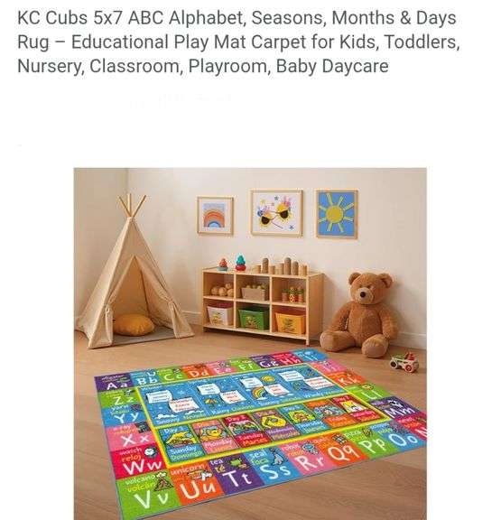 KC Cubs 5x7 ABC Alphabet, Seasons, Months & Days Rug – Educational Play ...