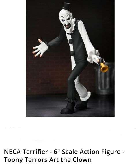 NECA Terrifier - 6" Scale Action Figure - Toony Terrors Art the Clown ...