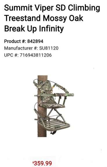 Summit Viper SD Climbing Treestand Mossy Oak Break Up Infinity ...