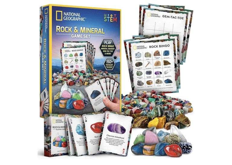 National Geographic Rock Bingo Game - Play Rock Bingo, Mineral Memory ...