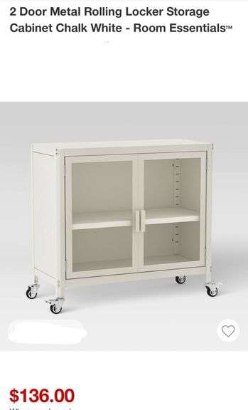 READ!! Room Essentials 2 Door Metal Rolling Locker Storage Cabinet ...