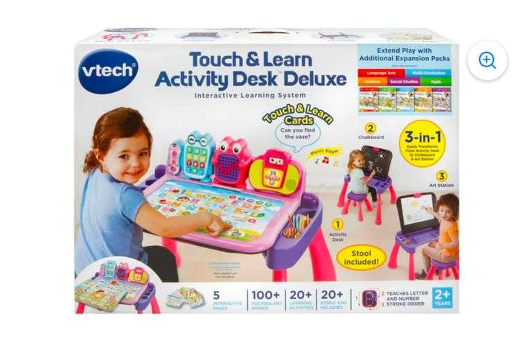 VTech® Touch & Learn Activity Desk™ Deluxe - Pink With Stool ...