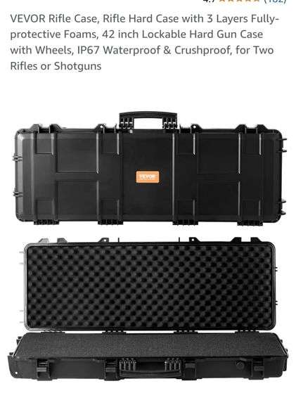 VEVOR Rifle Case, Rifle Hard Case with 3 Layers Fully-protective Foams ...