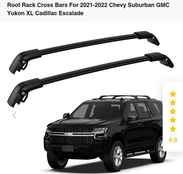 Roof Rack Cross Bars For 2021-2022 Chevy Suburban GMC Yukon XL Cadillac ...
