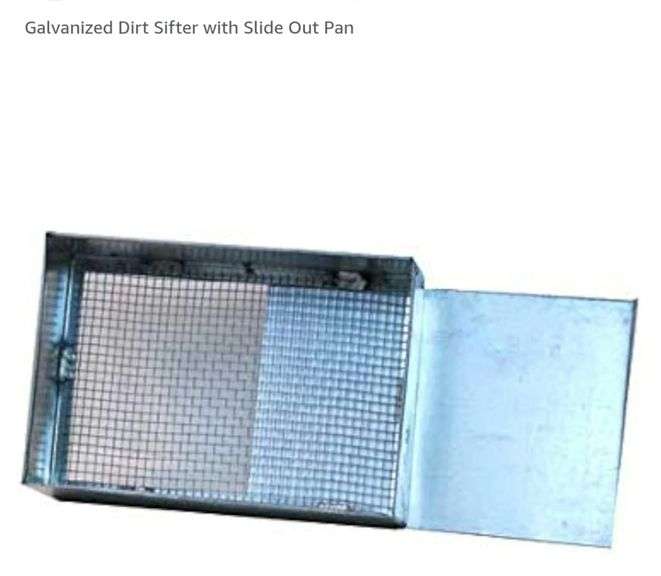 Galvanized Dirt Sifter with Slide Out Pan - Lexington Online Auction
