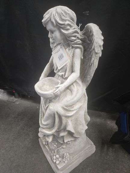 Glitzhome 31.25"H Vintage MgO Angel Distressed Garden Statue Sculpture ...