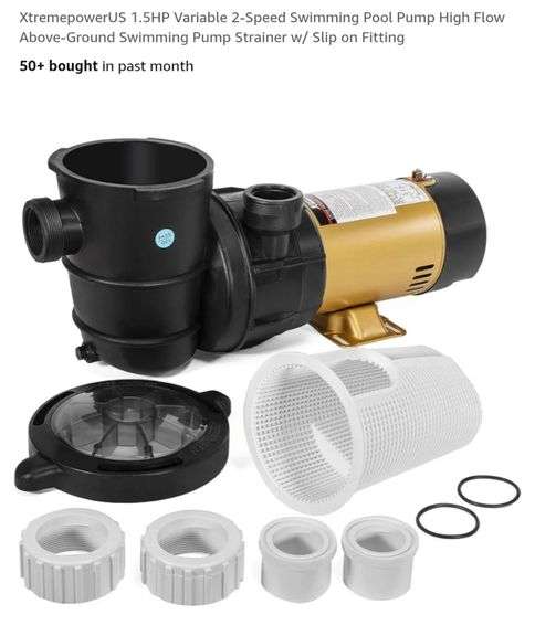 XtremepowerUS 1.5HP Variable 2-Speed Swimming Pool Pump High Flow Above ...